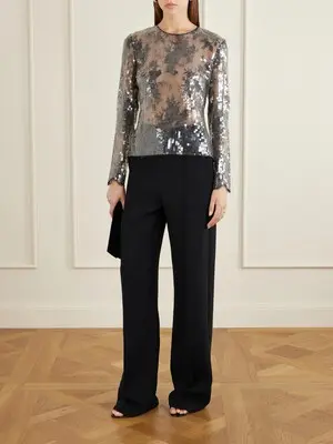 Veronica De Piante Dalia Lace And Sequined Blouse - Black