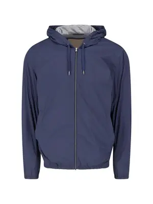Herno Technical Fabric Hooded Jacket - Blue
