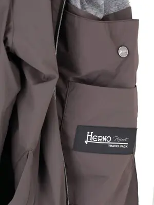 Herno Technical Fabric Hooded Jacket - Brown