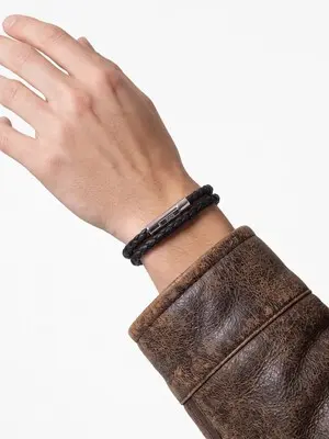 TOD'S My Colors" Braided Leather Bracelet - Black