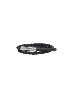 TOD'S My Colors" Braided Leather Bracelet - Black