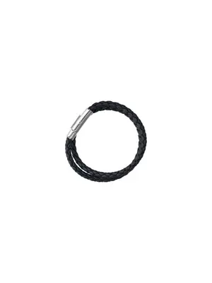 TOD'S My Colors" Braided Leather Bracelet - Black
