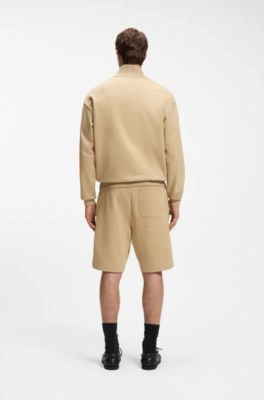 Hugo Cotton-terry Shorts With Logo Patch