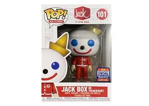 FUNKO Pop! Ad Icons Jack In The Box Jack Box In Tracksuit 2021 Virtual N Exclusive /2000 Figure #101 - Multicolor