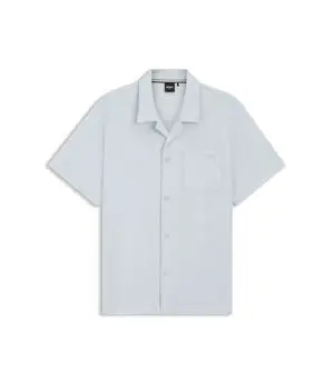 BOSS Regular-fit Shirt In Seersucker Fabric - Light Blue