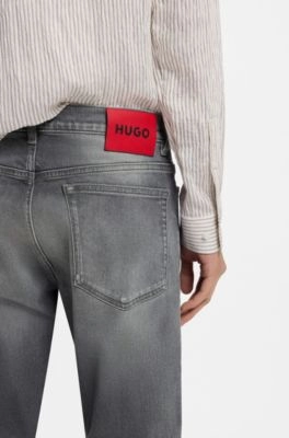 Hugo Slim-fit Black Jeans In Stretch Cotton