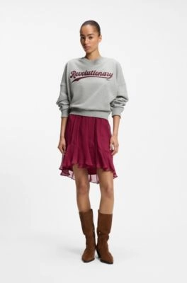 BOSS Peached Cotton Sweatshirt With Chest Artwork