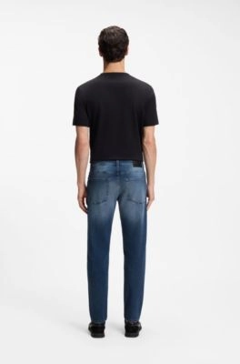 BOSS Regular-fit Tapered Stretch-cotton Jeans