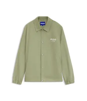 Hugo Cotton Twill Coach Jacket With Logo Details