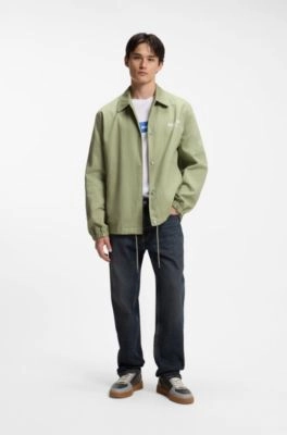 Hugo Cotton Twill Coach Jacket With Logo Details