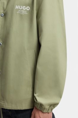 Hugo Cotton Twill Coach Jacket With Logo Details