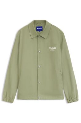 Hugo Cotton Twill Coach Jacket With Logo Details