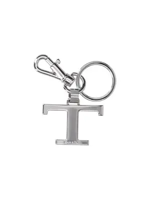 TOD'S Keychain Logo Charm - Silver