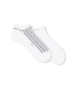 BOSS Two-pack Of Cotton-blend Ankle Socks With Logos - White