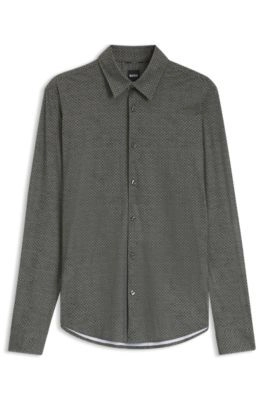 BOSS Slim-fit Performance Shirt In Stretch Jersey