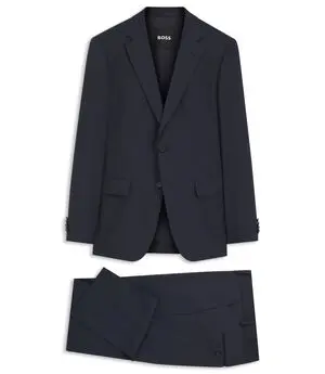 BOSS Two-piece Slim-fit Suit In Virgin Wool - Dark Blue