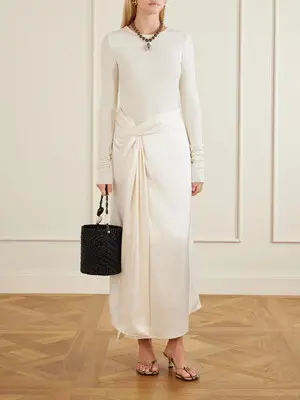 RÓHE Draped Satin Midi Wrap Skirt