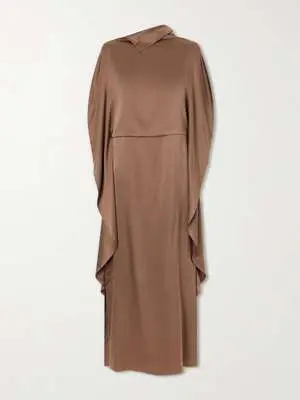 RUOHAN Ikra Cape-effect Draped Silk-habotai Maxi Dress