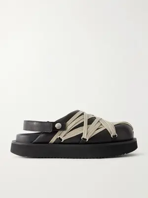 Rick Owens Megalace Platform Leather Mules