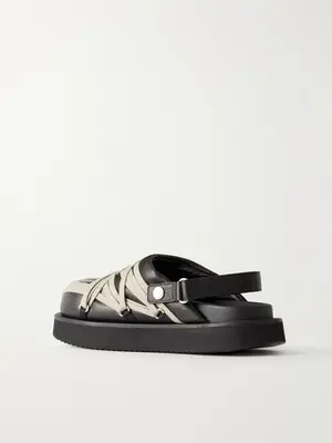 Rick Owens Megalace Platform Leather Mules - Black