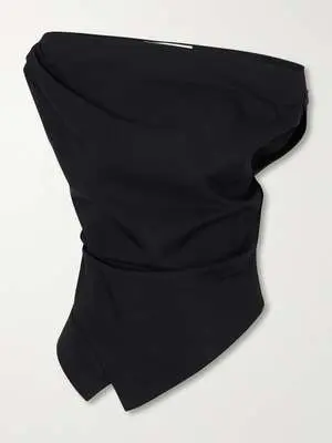 RÓHE Off-the-shoulder Draped Jersey Blouse - Black