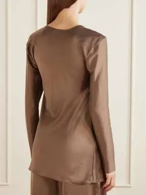 RUOHAN Syros Silk-blend Satin Blouse