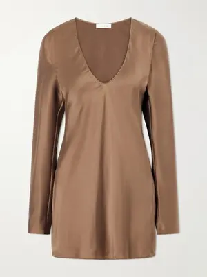RUOHAN Syros Silk-blend Satin Blouse