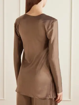RUOHAN Syros Silk-blend Satin Blouse