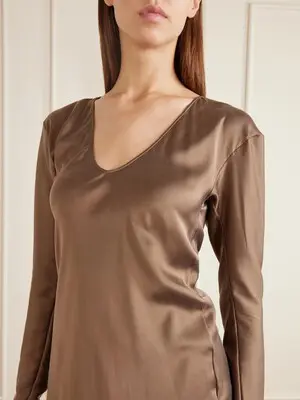 RUOHAN Syros Silk-blend Satin Blouse