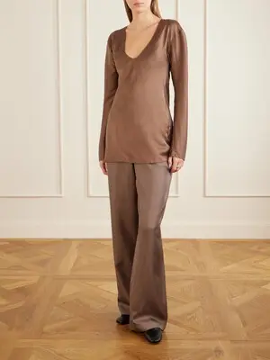 RUOHAN Syros Silk-blend Satin Blouse
