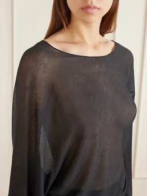 RUOHAN Asymmetric Gathered Cotton-gauze Blouse