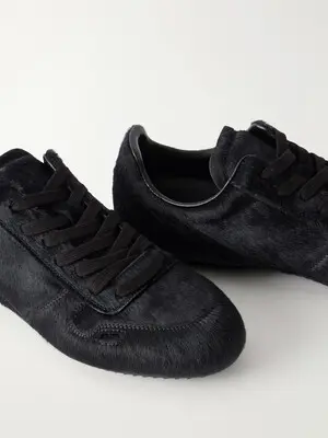 Rick Owens Minimal Calf-hair And Leather Sneakers