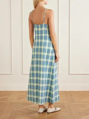Rosie Assoulin Call Me Maybe" Checked Cotton Maxi Dress