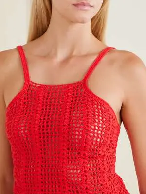 TERRY PUESTO Tuffo Crocheted Organic-cotton Tank