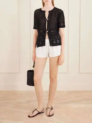 TERRY PUESTO Poolside Crocheted Organic-cotton Blouse
