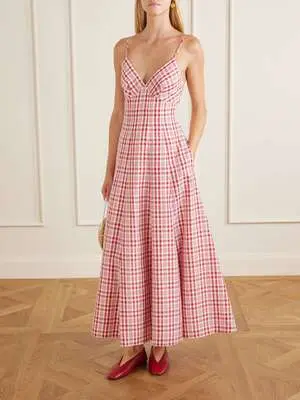 Rosie Assoulin Checked Jersey Maxi Dress