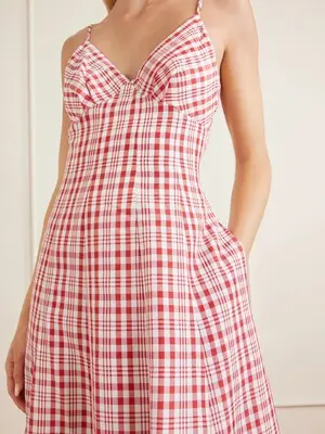 Rosie Assoulin Checked Jersey Maxi Dress - Red