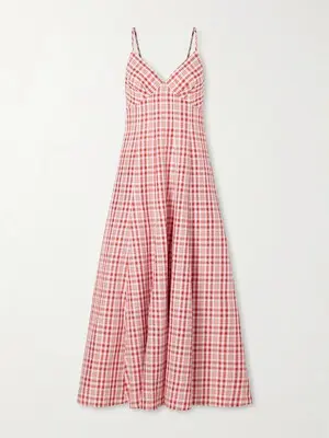 Rosie Assoulin Rosie Assoulin Checked Jersey Maxi Dress Red