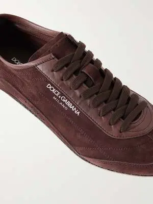 Dolce & Gabbana Leather-trimmed Suede Sneakers