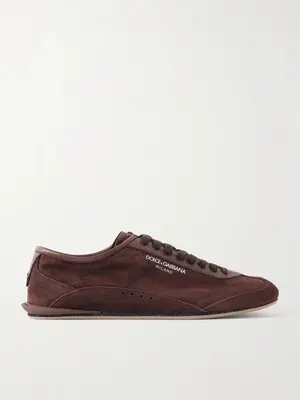 Dolce & Gabbana Suede And Leather Trimmed Sneakers