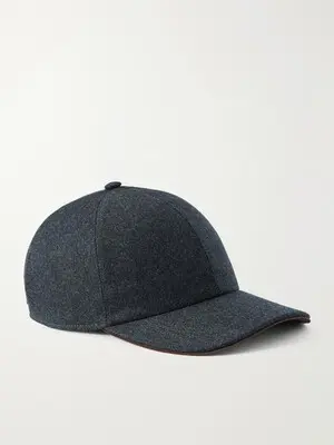 Canali Logo-appliquéd Wool Cap - Gray