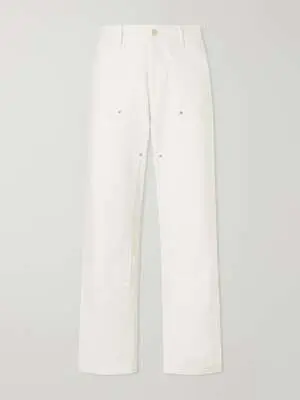 Carhartt Work In Progress Double Knee Straight-leg Cotton-canvas Carpenter Trousers - White