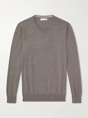 Brunello Cucinelli Cashmere Crew Neck Sweater - Brown
