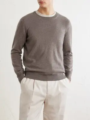 Brunello Cucinelli Cashmere Crew Neck Sweater - Brown