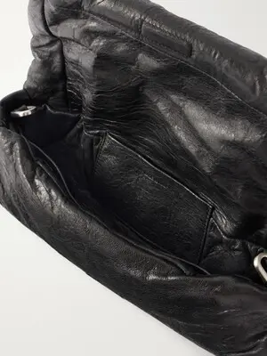 Rick Owens Baguette Logo-debossed Crinkled Leather Clutch