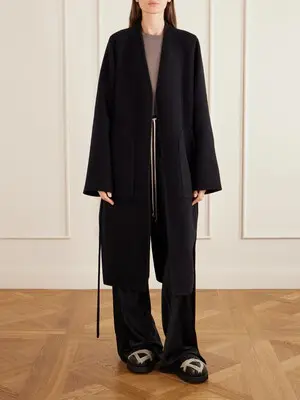 Rick Owens Dagger Belted Cashmere Coat
