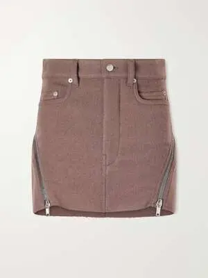 Rick Owens Bolan Banana Virgin Wool Mini Skirt - Grape