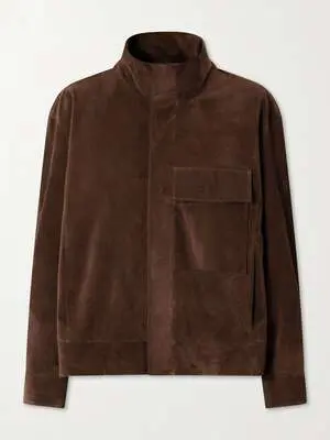 NILI LOTAN Cirque Suede Jacket - Dark Brown