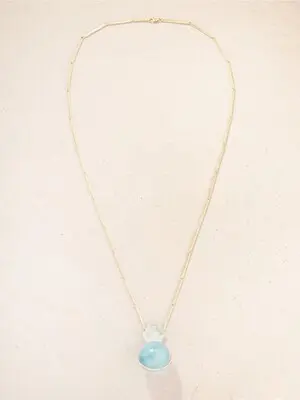 Marisa Klass 18-karat Yellow Gold And Aquamarine Necklace