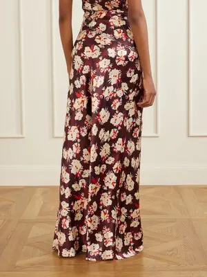 Rabanne Chainmail Embellished Floral Silk Maxi Skirt - Purple